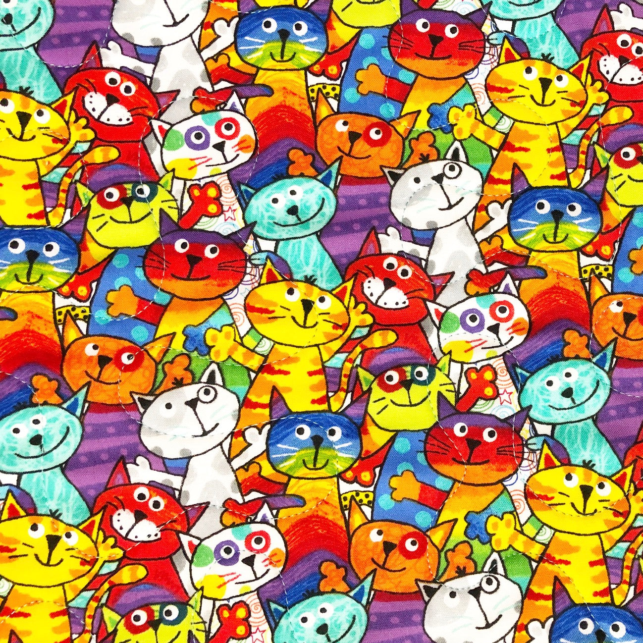 Chloe Fabric | Colorful Cats | Stitchpaint – stitchpet
